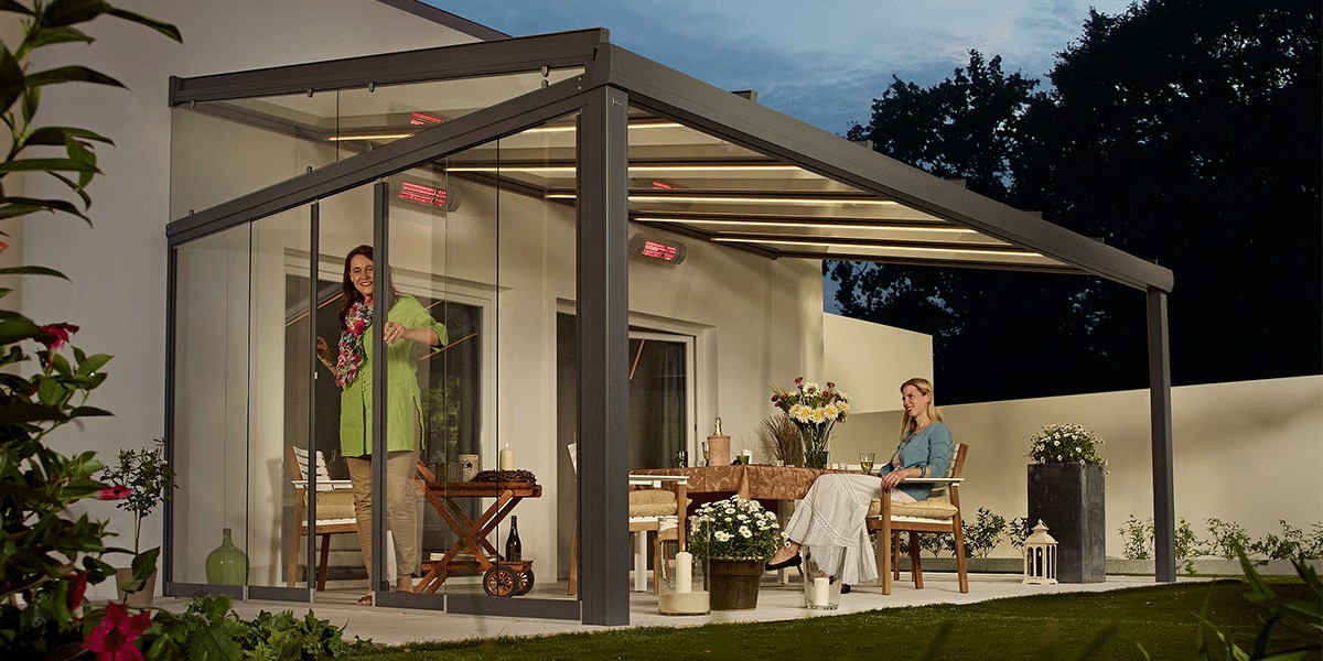 Dachy szklane M-Vetro Poznań - pergola ze szklanym dachem | Decosquare